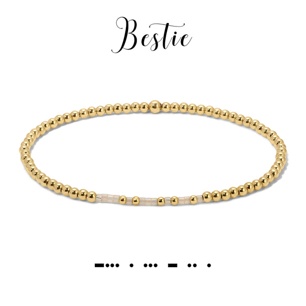 Bestie | Friendship Gifts | Morse Code Jewelry - Dot & Dash Design