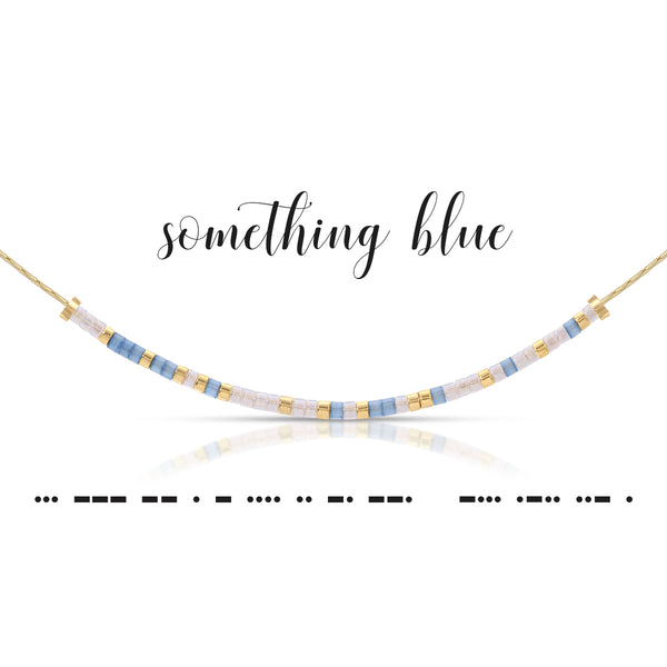 Something Blue - Morse Code Bridal Necklace - Dot & Dash Design